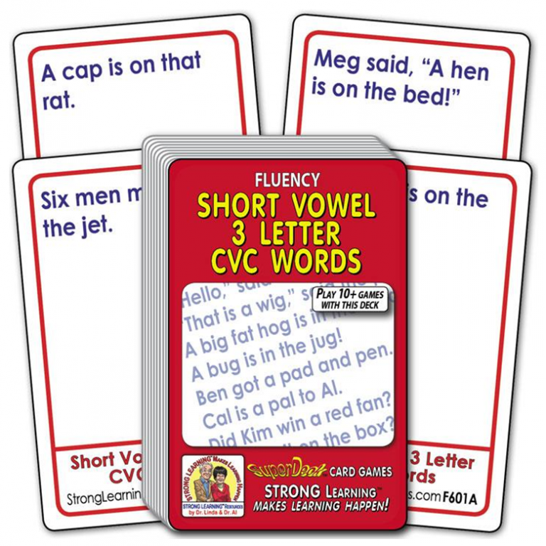 Short Vowel 3 Letter CVC Words Fluency SuperDeck Matching Card Games ...