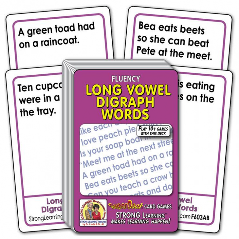 Long Vowel Digraph Words Fluency SuperDeck Card Game F603AB