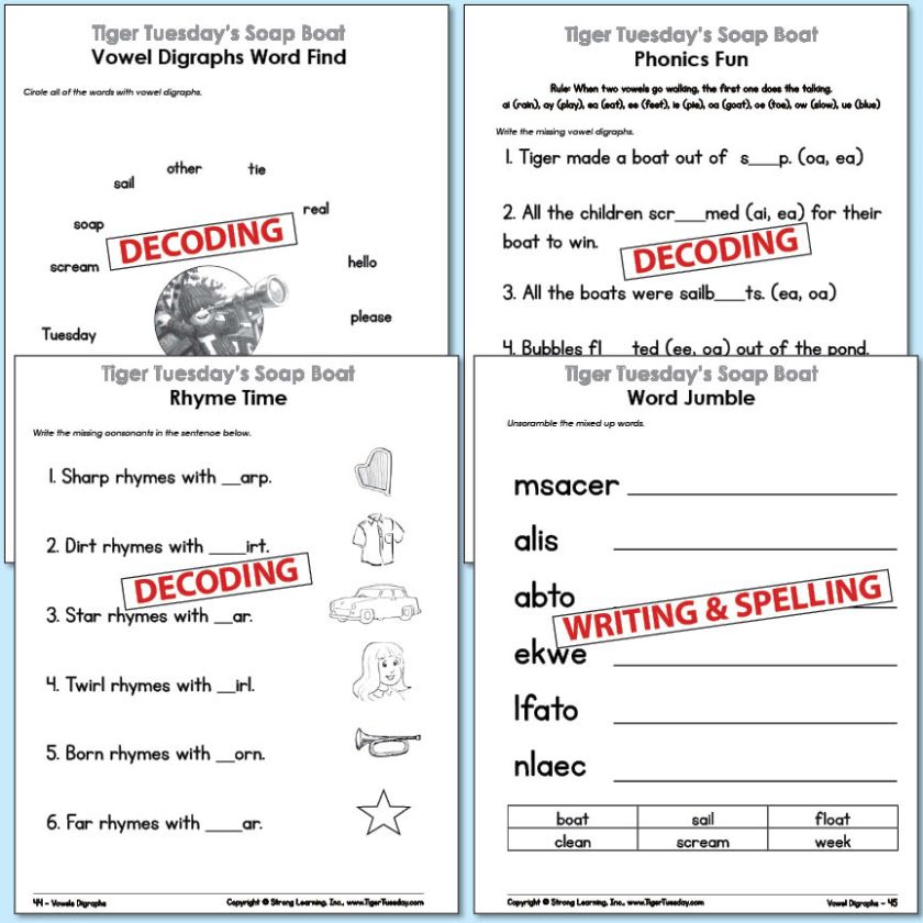 Vowel Digraphs Phonics FunBook 603
