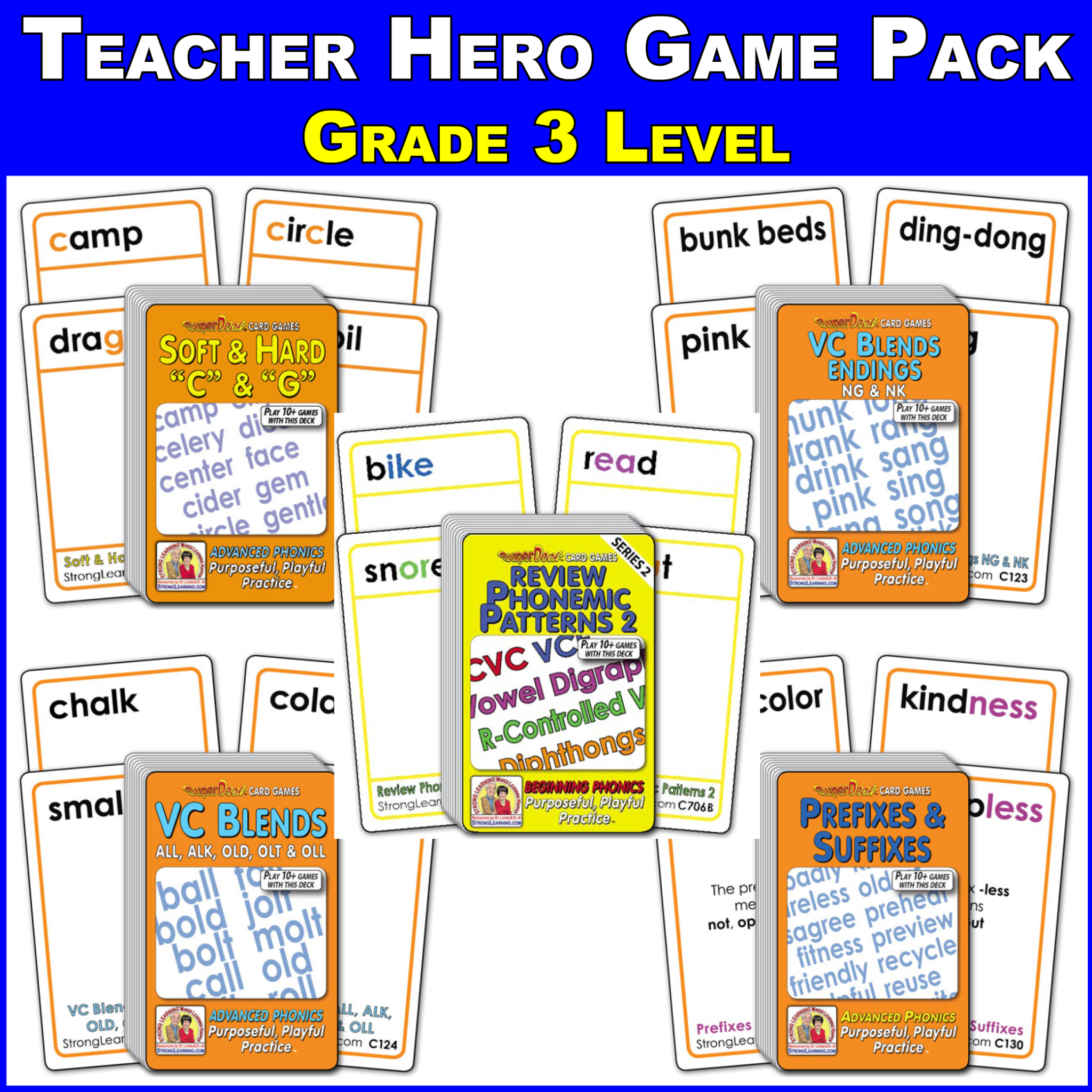 Teacher Hero Game Pack – Grade 3 Level – Phonics Learning Games ...