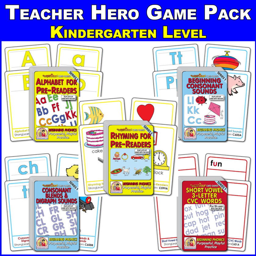Teacher Hero Game Pack – Kindergarten Level – Phonics Learning Matching ...